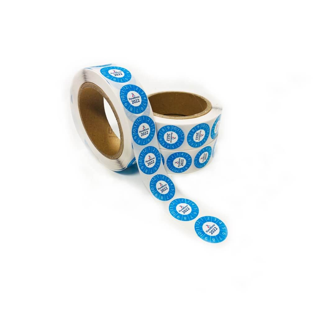 Keuringsstickers drukken op rol? Snel geleverd en gratis ontwerp mogelijk!