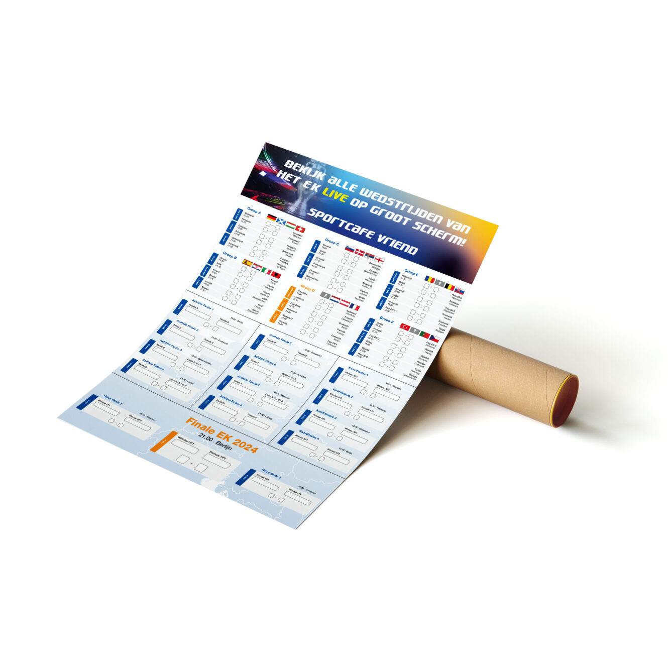 EK 2024 schema posters drukken - Vanaf 25 stuks snel geleverd